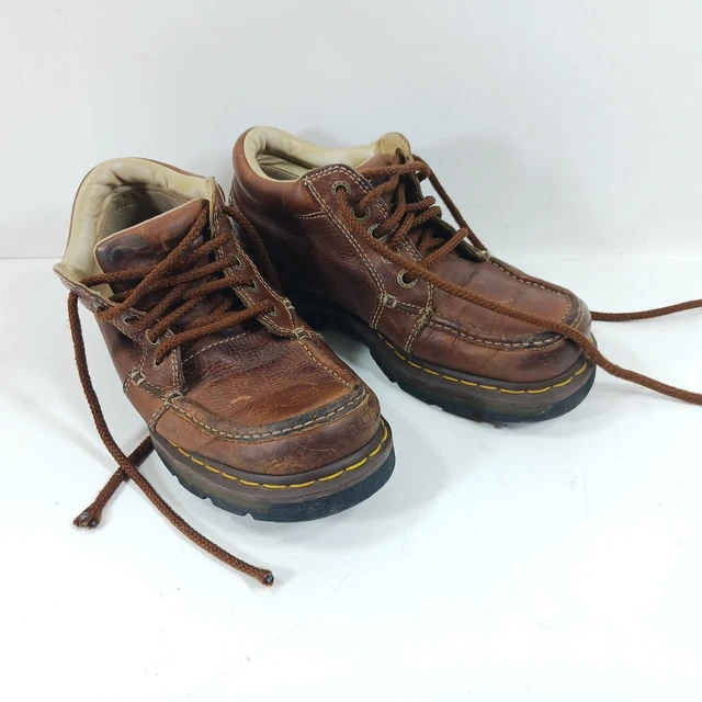 DR. MARTENS 11525 Brown Leather Moc Toe Chukka Boots Mens 8 Womens 9 ...