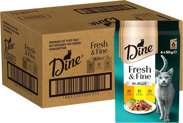 FRESH AND FINE Wet Cat Food Turkey, Chicken & Duck in Gravy 50G Pouch ...