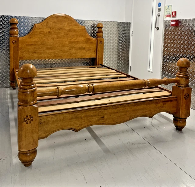 BEAUTIFUL VINTAGE SOLID wood French farmhouse country style king size ...