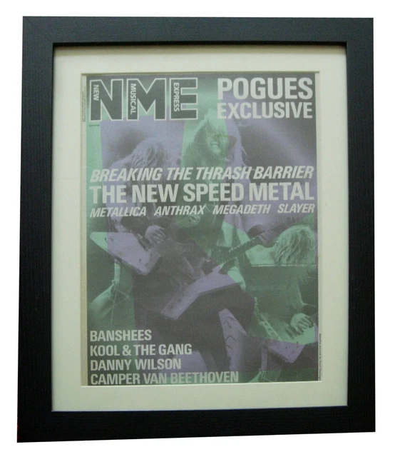 SPEED METAL+MEGADETH+RARE ORIG 1987 Vintage Nme+Poster+Framed+Fast ...