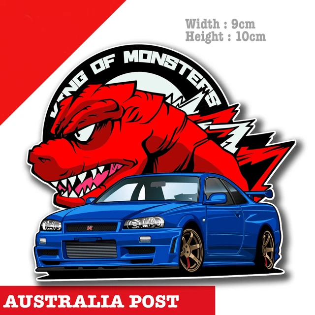NISSAN SKYLINE R34 GT-R Red GODZILLA JDM JAPAN OSAKA Decal Sticker $7. ...