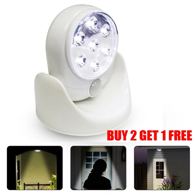 360° BATTERY OPERATED Indoor Outdoor Garden Motion Sensor Security LED ...