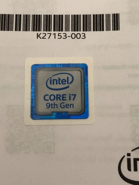 INTEL CORE I7 9th Gen Logo Sticker 18mm x 18mm $3.30 - PicClick