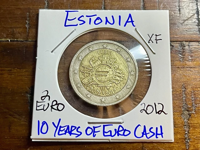 ESTONIA 🇪🇪 2012 Commemorative €2 Euro Bi-Metallic (10 Years Of Euro ...