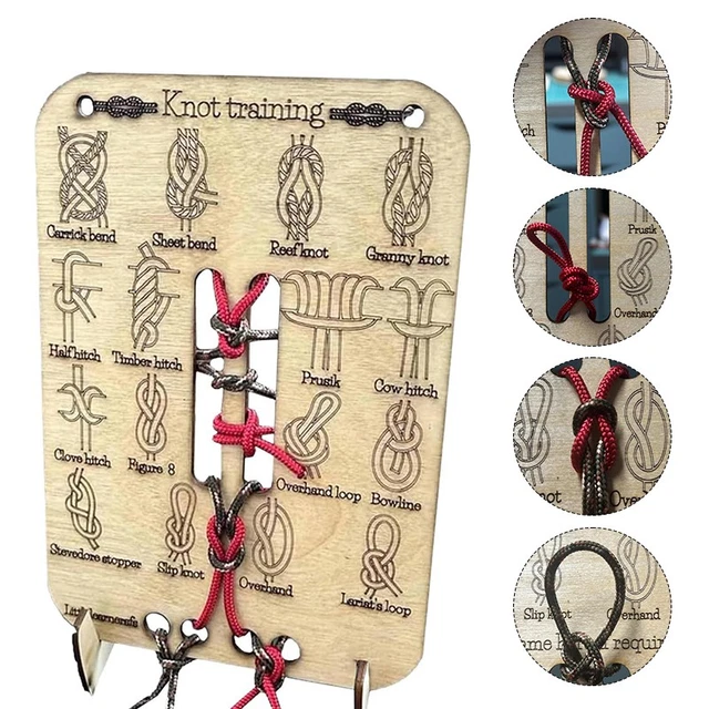 LEARN KNOT TRAINING Board Beginner-Friendly Knot Tying Kit With 16 ...