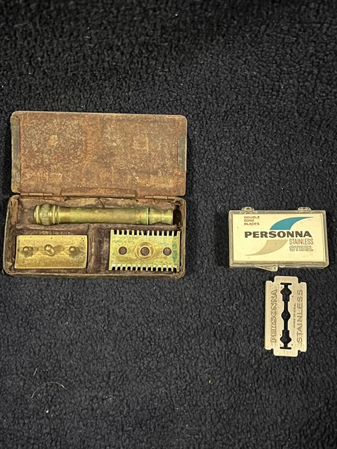 VINTAGE TRAVEL COMPACT Open Tooth Safety Razor Made in Canada with ...