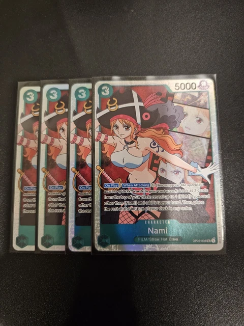 NAMI OP02-036 SR - PARAMOUNT WAR ONE PIECE TCG X4 (Ensemble de Jeu) EUR 155,23 - PicClick FR