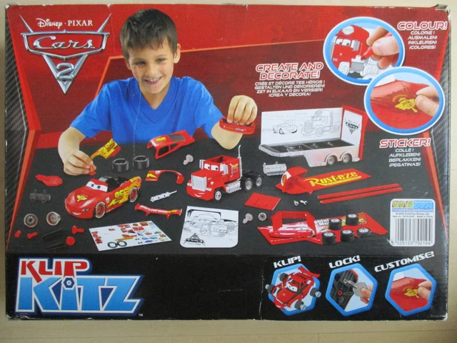 DISNEY PIXAR CARS 2, LIGHTNING McQUEEN & MACK, by KLIP KITZ, DIORAMA ...