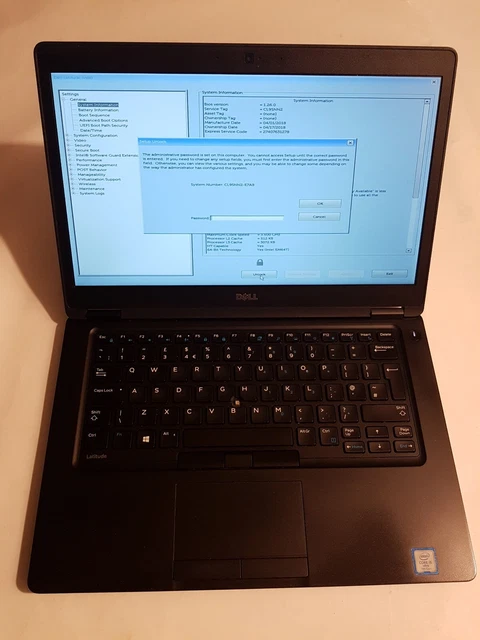 DELL LATITUDE E5480 Laptop Intel Core i5 7th Gen 8GB RAM For parts Ref ...