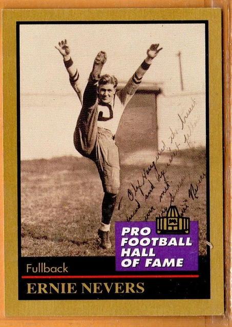 ERNIE NEVERS (CHICAGO Cardinals) Pro Football Hall of Fame Sammelkarte ...