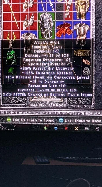 DIABLO 2 RESURRECTED ATMA'S WAIL ARMOR D2R XBOX/PS4-PS5-PLAYSTATION ...