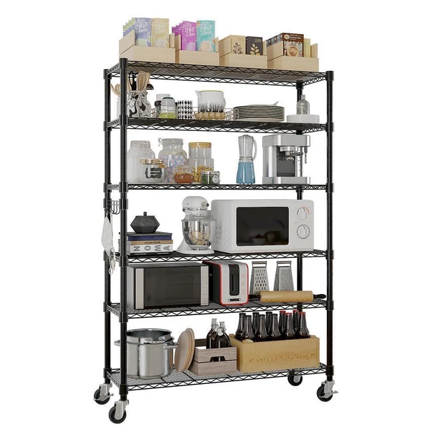 HEAVY DUTY 6 Tier Metal Shelves Garage Shelving Wire Shelving Unit 82 ...