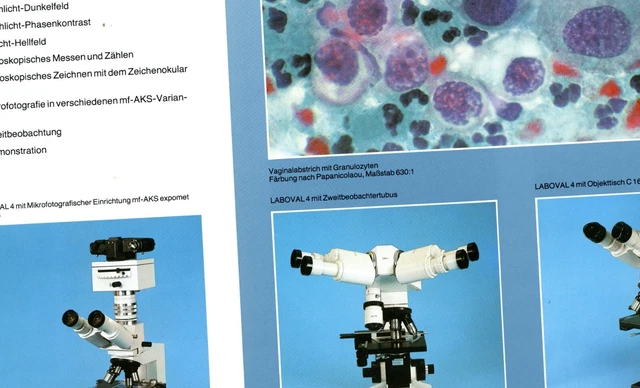 BROCHURE MICROSCOPIO CARL ZEISS JENA LABOVAL 4 microscopio traslucido ...