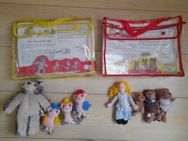 THE 3 LITTLE Pigs & Goldilocks Finger Puppets Story Sacks By The Puppet ...