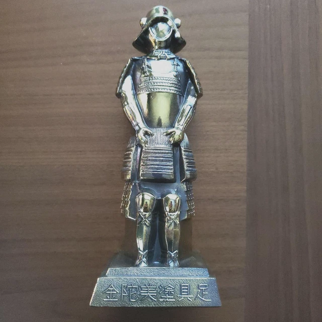 JAPANESE VINTAGE SAMURAI Armor Yoroi Metal Statue 8.2 inch BUSHO BUSHI ...