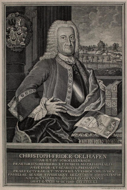 GEORG PAUL NUSSBIEGEL Porträt Christoph Oelhafen Original Kupferstich - 1752 EUR 160,00 ...