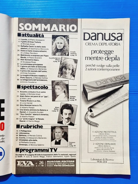 EVA EXPRESS 26-1983 Enzo Tortora-Raffaella Carra-Ursula Andress-Alain ...