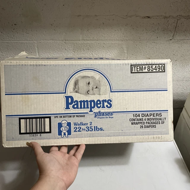 VINTAGE PAMPERS PHASES For Boys Walker DIAPERS EMPTY BOX ULTRA RARE! £ ...
