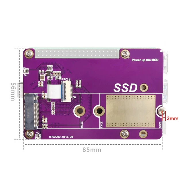 PCIE M.2 NVME 2280 2230 2242 Gen3 SSD HAT Expansion Board+Case+SSD ...