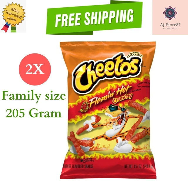 2 PACK X Cheetos Crunchy Flamin Hot Corn Chips (205 Gram) Family Size £ ...