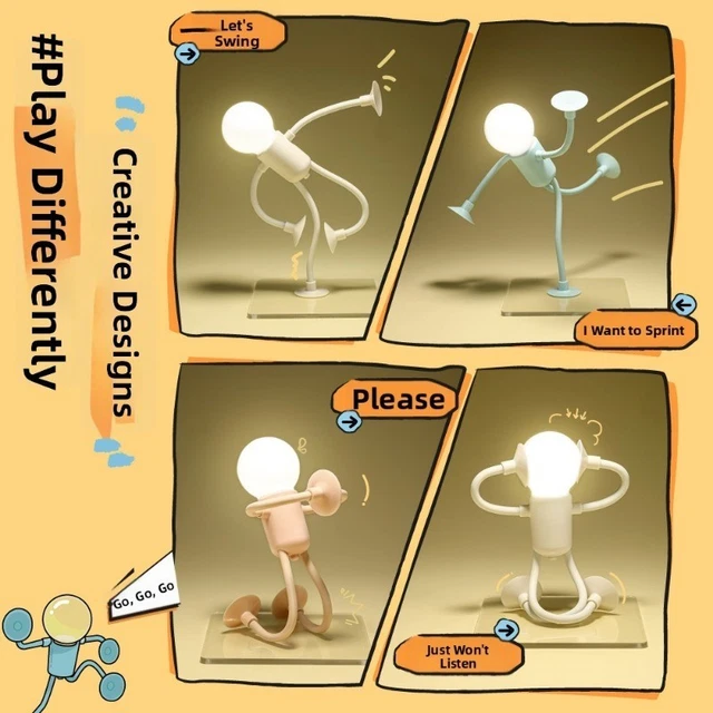 BENDABLE TABLE LAMP Flexible Desk Lamp Portable Attachment For Study ...