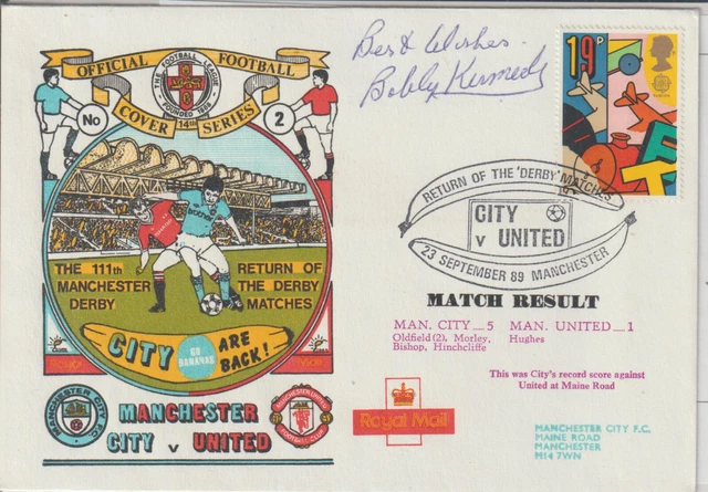 MANCHESTER CITY FC - Bobby Kennedy - Signed - " League Derby Match ...