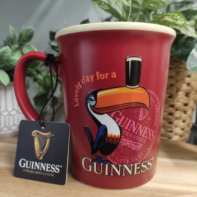 LARGE GUINNESS MUG - Red with Toucan £17.99 - PicClick UK