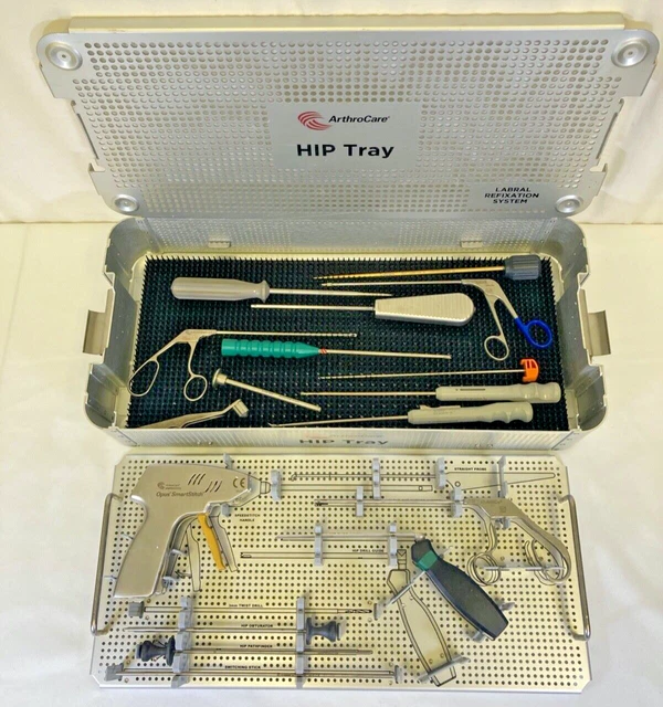 17 PIECE ARTHROCARE Arthroscopic Hip Tray Labral Refixation System w ...