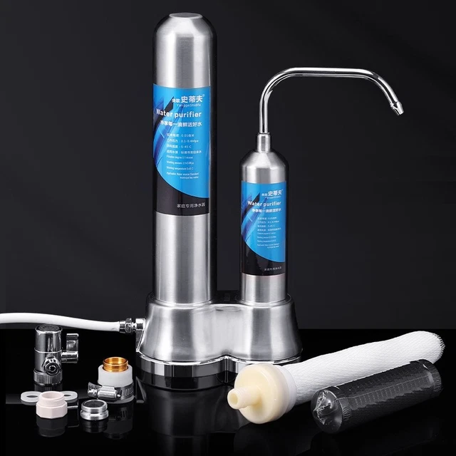 2 STAGE BENCHTOP Water Filter - Counter Top Clean Water Carbon Purifier ...