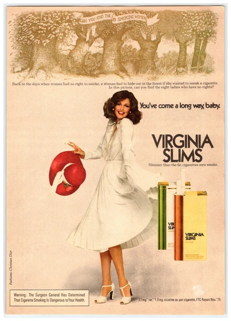 1976 PRETTY WOMAN VIRGINIA SLIMS CIGARETTES Vtg 1970's 8"X11" Magazine ...