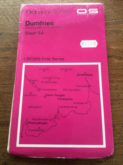 1970S VINTAGE OS Ordnance Survey Map 1:50000 Sheet 84 Dumfries & Forest ...