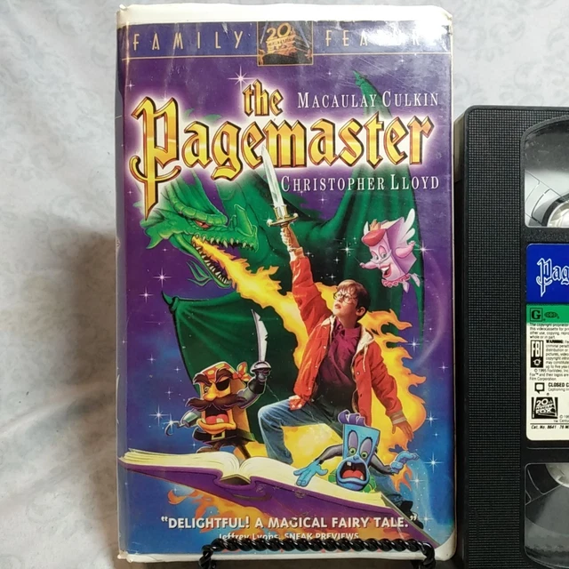 THE PAGEMASTER STARRING Macaulay Cullen (VHS, 1995, Tape In White ...