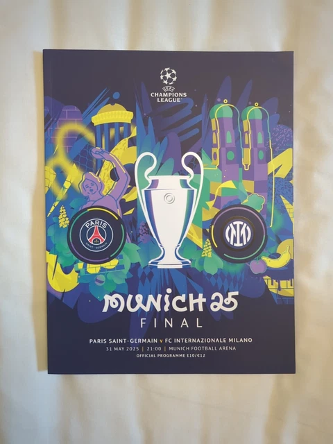 CHAMPIONS LEAGUE FINAL 2025 UEFA OFFICIAL PROGRAMME PSG v INTER MILAN £ ...