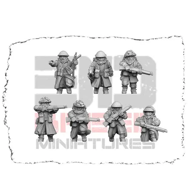 15MM WW2 BRITISH winter Infantry 58 Fig Bundle 3D Printed. Flames Of ...