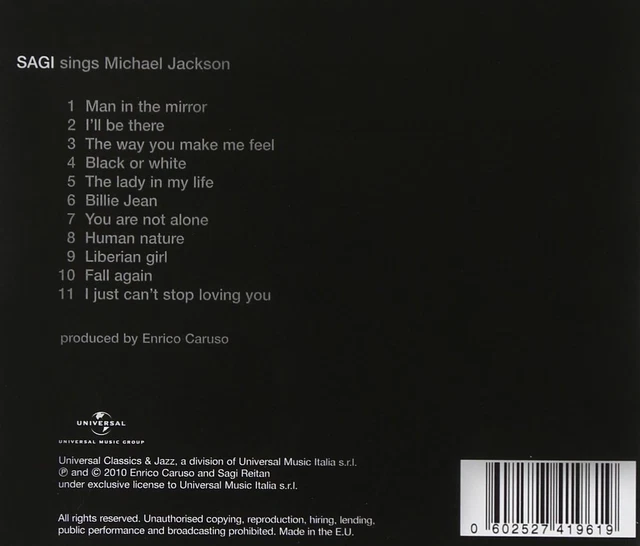 SAGI REI SAGI Sings Michael Jackson (CD) EUR 14,58 - PicClick FR