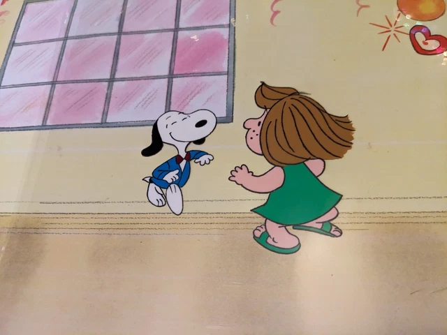 PEANUTS ANIMATION CEL Charles Schulz Art Charlie Brown And Snoopy Show ...