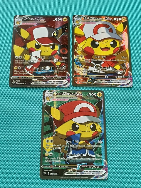 PIKACHU POKEMON ASH Ketchum Sacha Cosplay Carte Card New Holo Prism ...