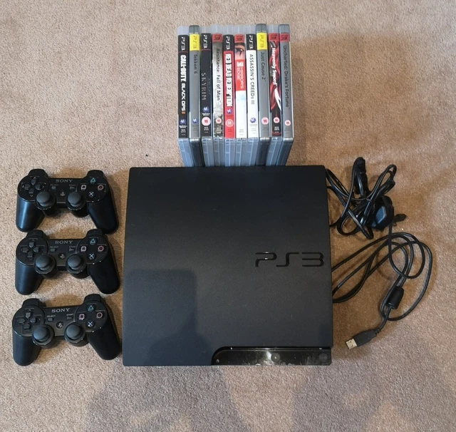 PLAYSTATION 3 PS3 320GB Slim Console Bundle, 10 Games, 3 Controllers £ ...