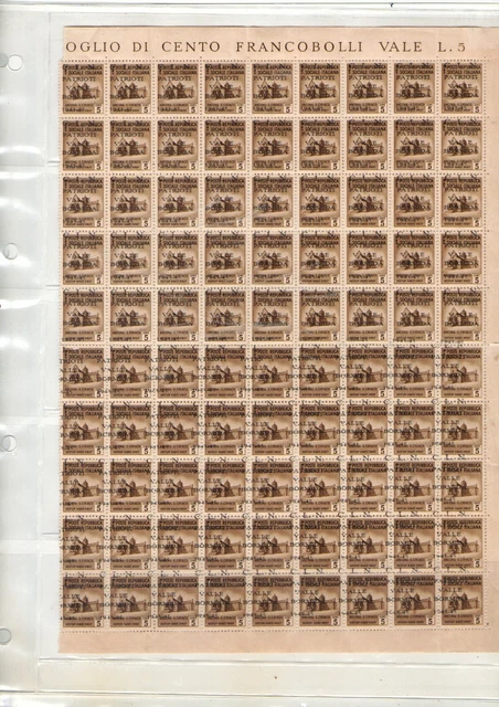 CLN, FOGLIO A 90 esemplari de 5 centesimi Valle Bormida sopr. false da ...