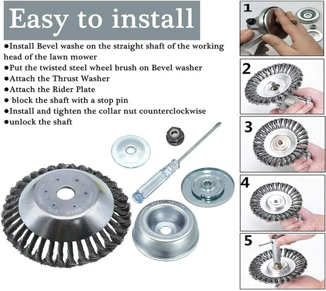 STEEL WIRE WEED Brush Cutter Trimmer Wheel Whipper Snipper LawnMower ...