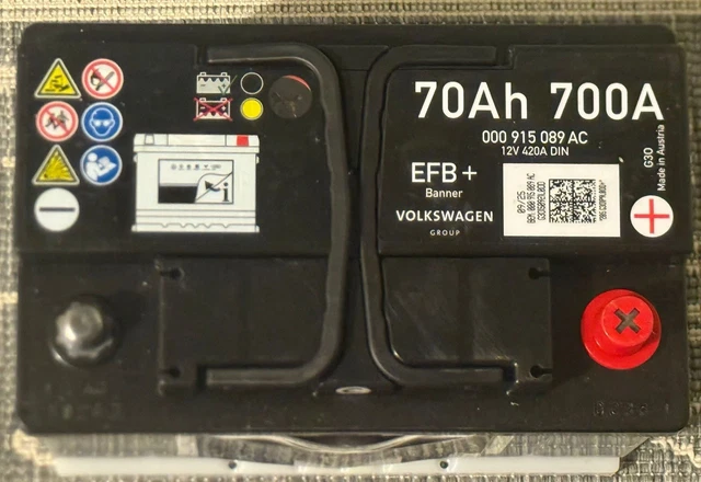 ORIGINAL VW STARTERBATTERIE Autobatterie Batterie 12V 70Ah 420/700A ...