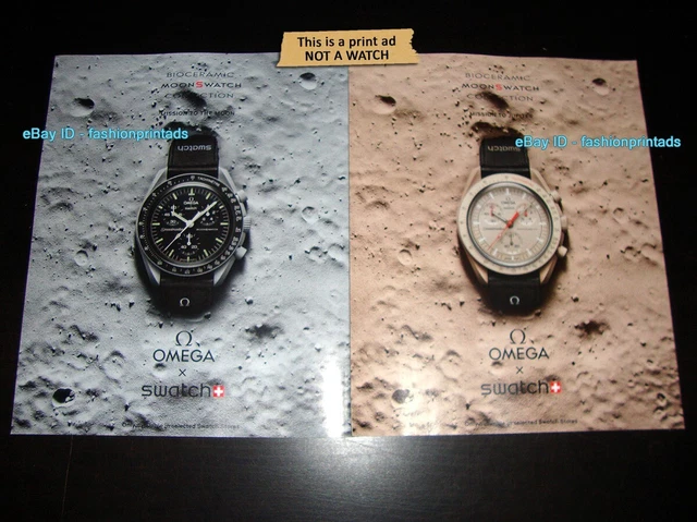 OMEGA X SWATCH 2-Page AD 2023 bioceramic moonswatch MISSION TO THE MOON ...