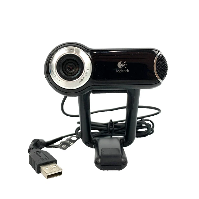 LOGITECH QUICKCAM PRO 9000 Webcam Carl Zeiss Tessar 2.0/3.7 2MP AF ...