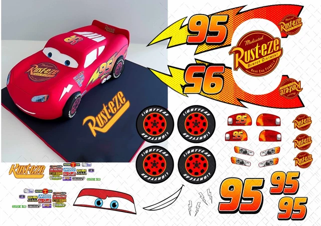 DISNEY LIGHTNING MCQUEEN edible cake topper labels/stickers for car ...