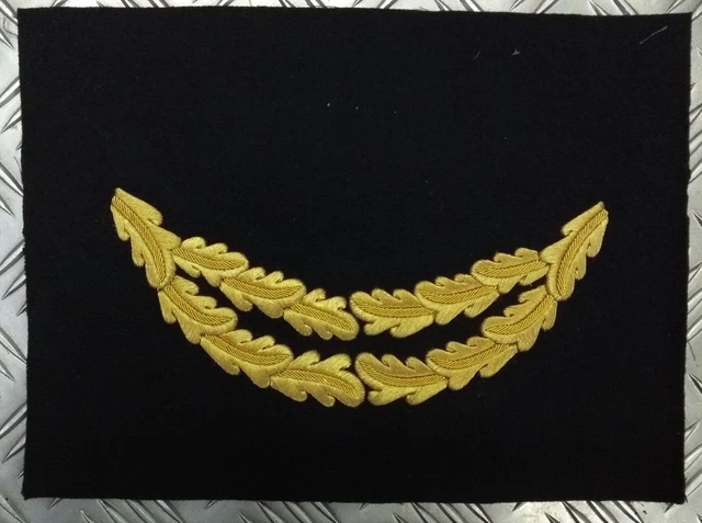 OFFICERS DOUBLE OAKLEAF Braid Uncut Cap Peak Gold on Dark Blue Felt ...