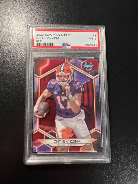 2023 BOWMAN U Best Chris Vizzina rosso/10 PSA 9 nuovo di zecca EUR 28 ...