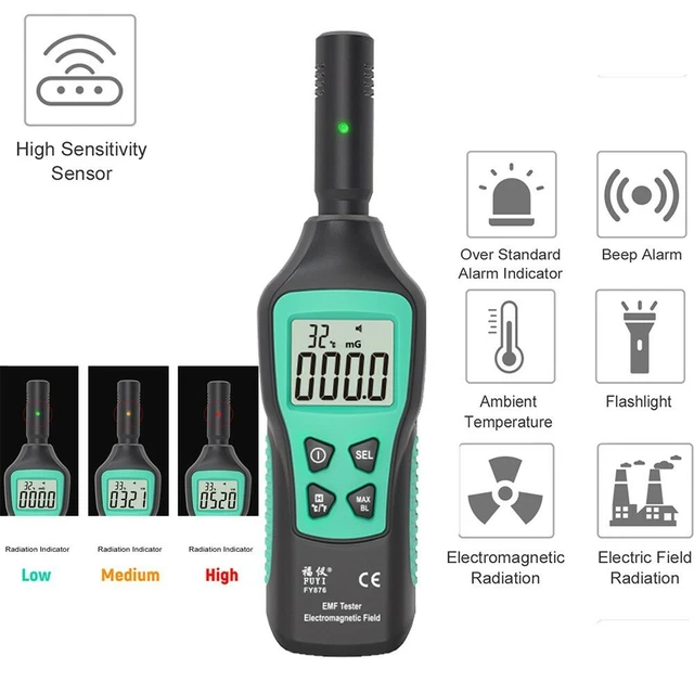 ELECTROMAGNETIC FIELD TESTER Digital Sensor Reader EMF Meter Radiation ...