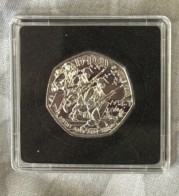 2024 UK D-DAY 80TH Anniversary CERTIFIED BU 50p Coin Supplied In ...