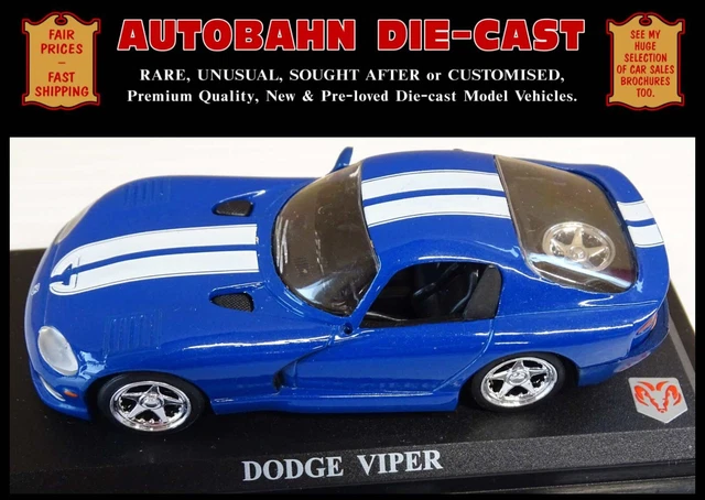 DODGE VIPER V10 Very Detailed 1:43 Scale Diecast Model On Plinth ...