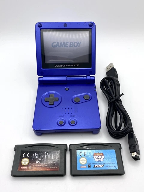 NINTENDO GAME BOY Advance SP Console in Cobalt Blue with x2 Games ...